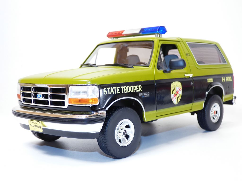 FORD BRONCO V Maryland state Police trouper K9 1/18 £127.30 - PicClick UK
